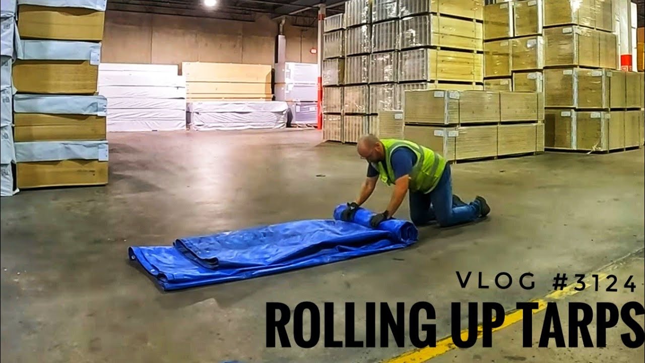 ROLLING UP TARPS | My Trucking Life | Vlog #3124